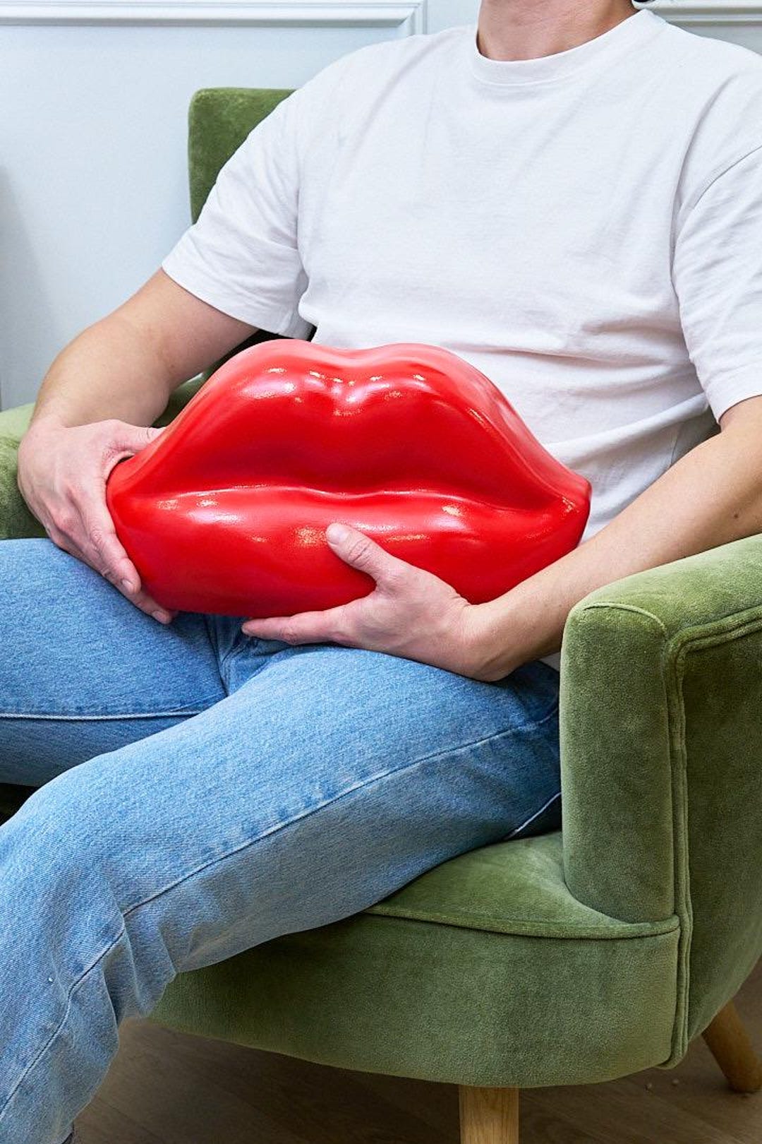 Ceramic Lips Sculpture, Modern Home Decor, Red Lips Art, Ceramic Art ...