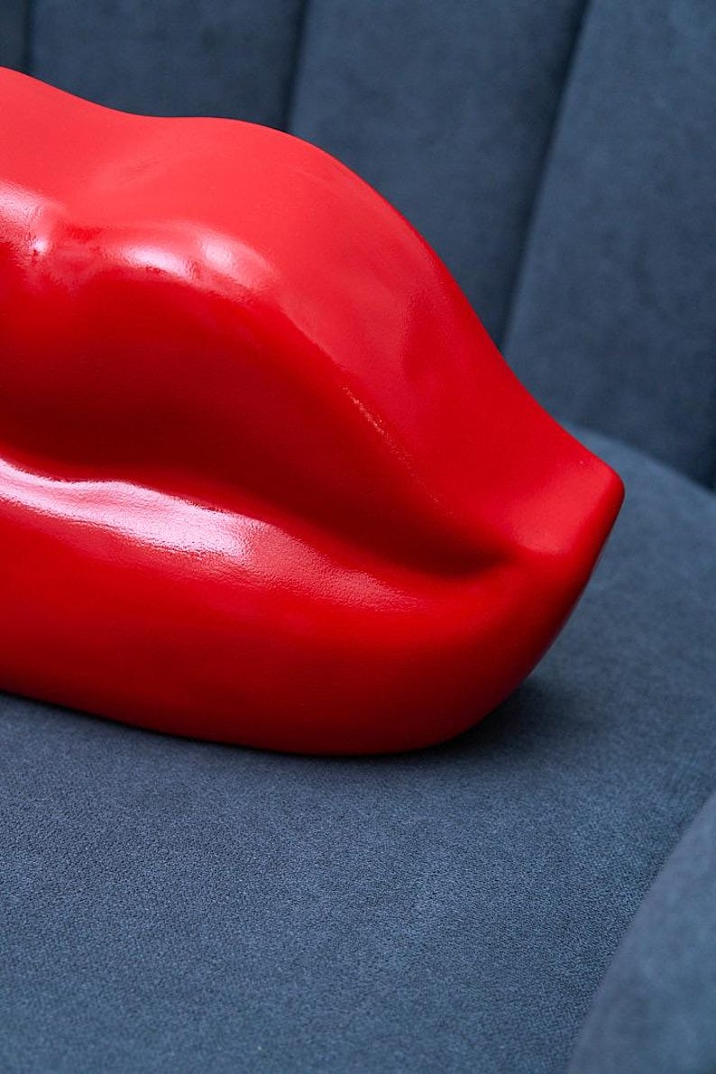 Ceramic Lips Sculpture, Modern Home Decor, Red Lips Art, Ceramic Art ...