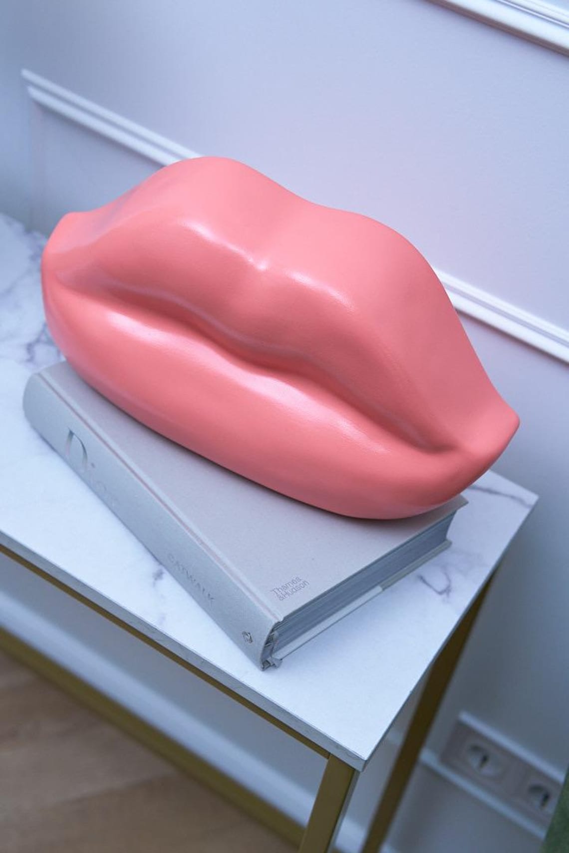 Ceramic Lips Sculpture, Modern Home Decor, Red Lips Art, Ceramic Art ...