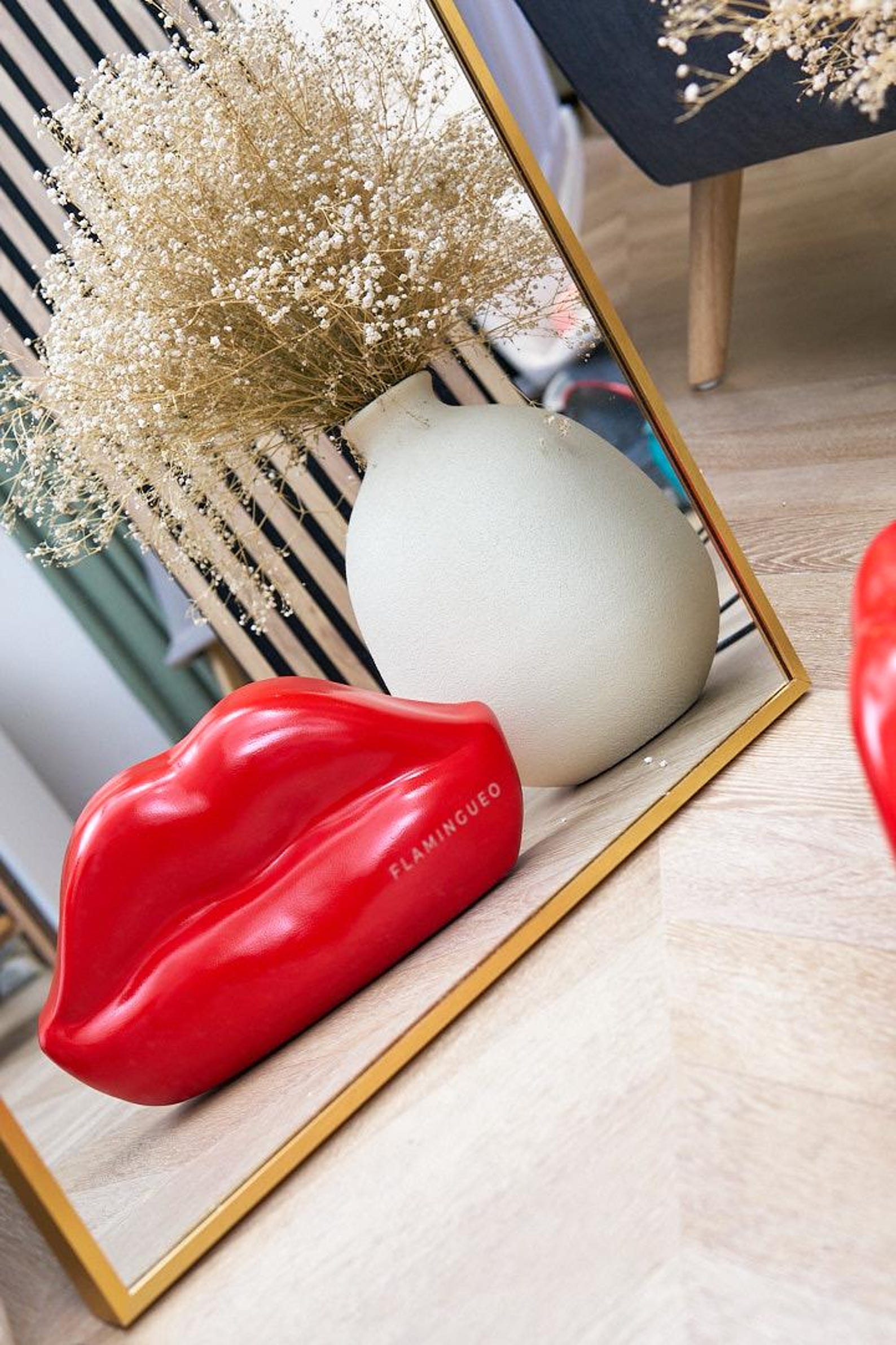 Ceramic Lips Sculpture, Modern Home Decor, Red Lips Art, Ceramic Art ...