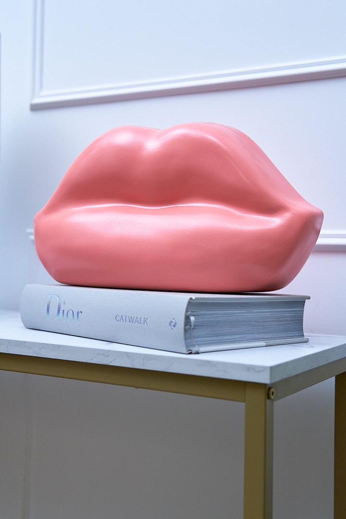 Ceramic Lips Sculpture, Modern Home Decor, Red Lips Art, Ceramic Art ...
