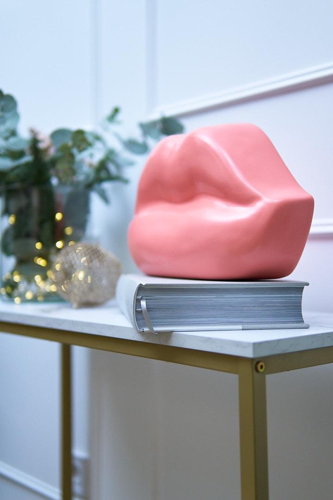 Ceramic Lips Sculpture, Modern Home Decor, Red Lips Art, Ceramic Art ...