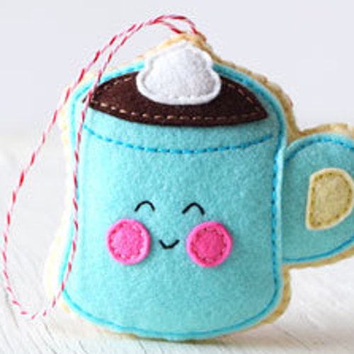 PDF Pattern Hot Cocoa Felt Pattern Kawaii Felt Ornament - Etsy