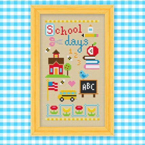 School Days Cross Stitch PDF Pattern - Etsy