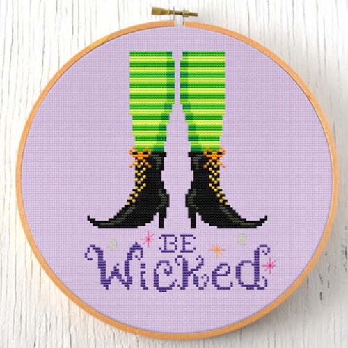 PDF Pattern Be Wicked Cross Stitch Pattern Halloween Cross - Etsy