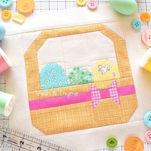 PDF Pattern Easter Basket Quilt Block Pattern Easter Eggs - Etsy