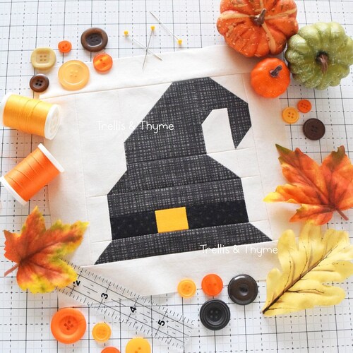 PDF Pattern Witch's Broom Quilt Block Pattern Halloween - Etsy