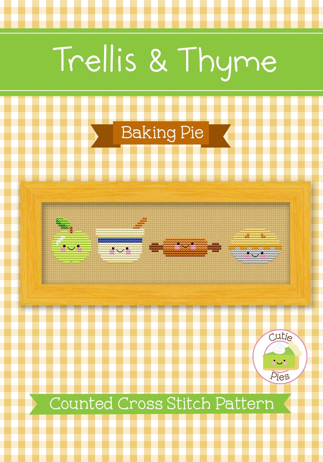 PDF Pattern - Baking Pie Kawaii Cross Stitch Pattern, Kawaii Pie Cross ...