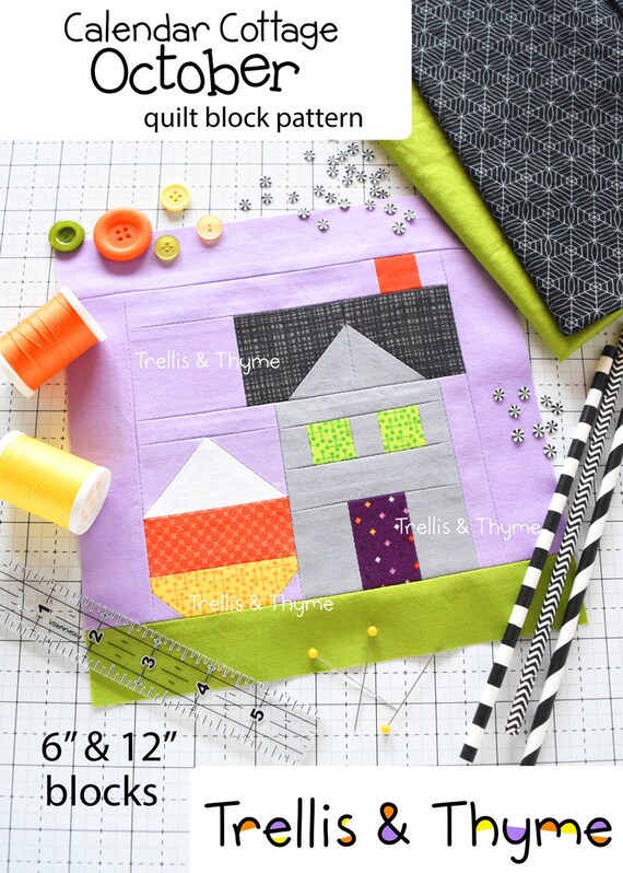 PDF Pattern October Calendar Cottage Quilt Block Pattern - Etsy