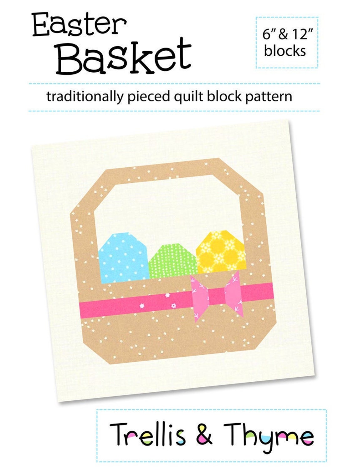 PDF Pattern - Easter Basket Quilt Block Pattern, Easter Eggs Quilt ...
