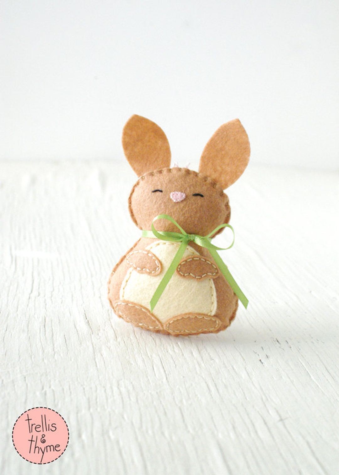 PDF Pattern - Little Bunny, Woodland Felt Ornament Pattern, Felt Softie ...