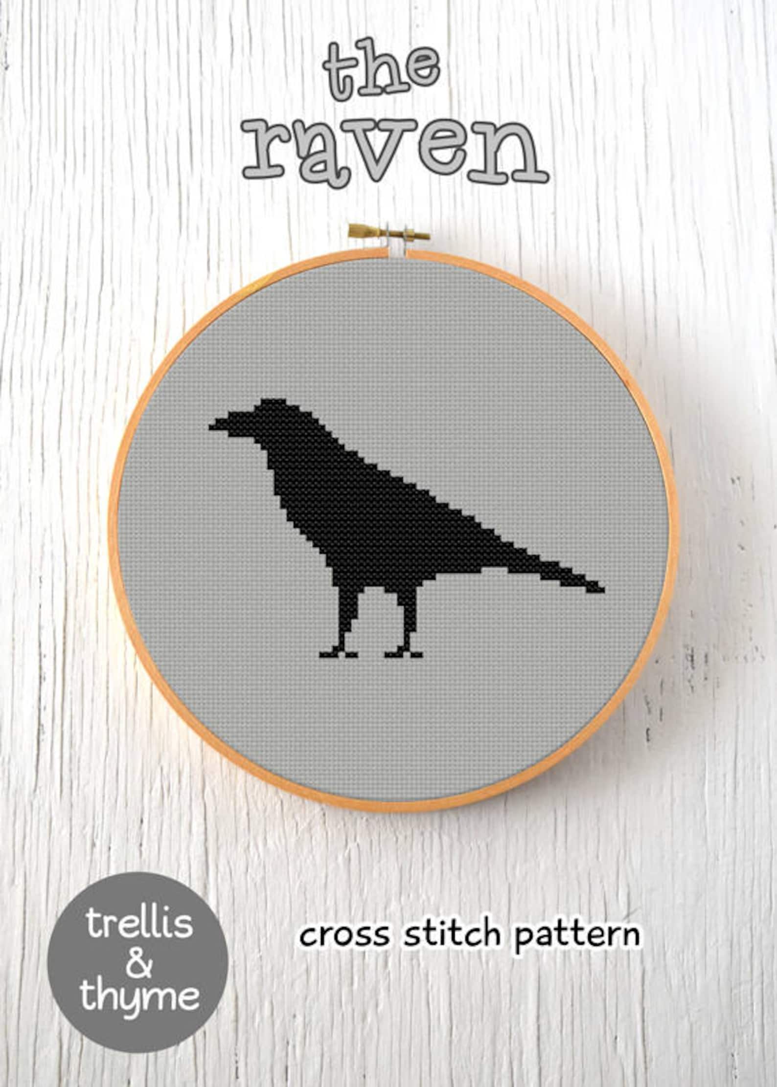 PDF Pattern the Raven Cross Stitch Pattern Halloween Raven - Etsy