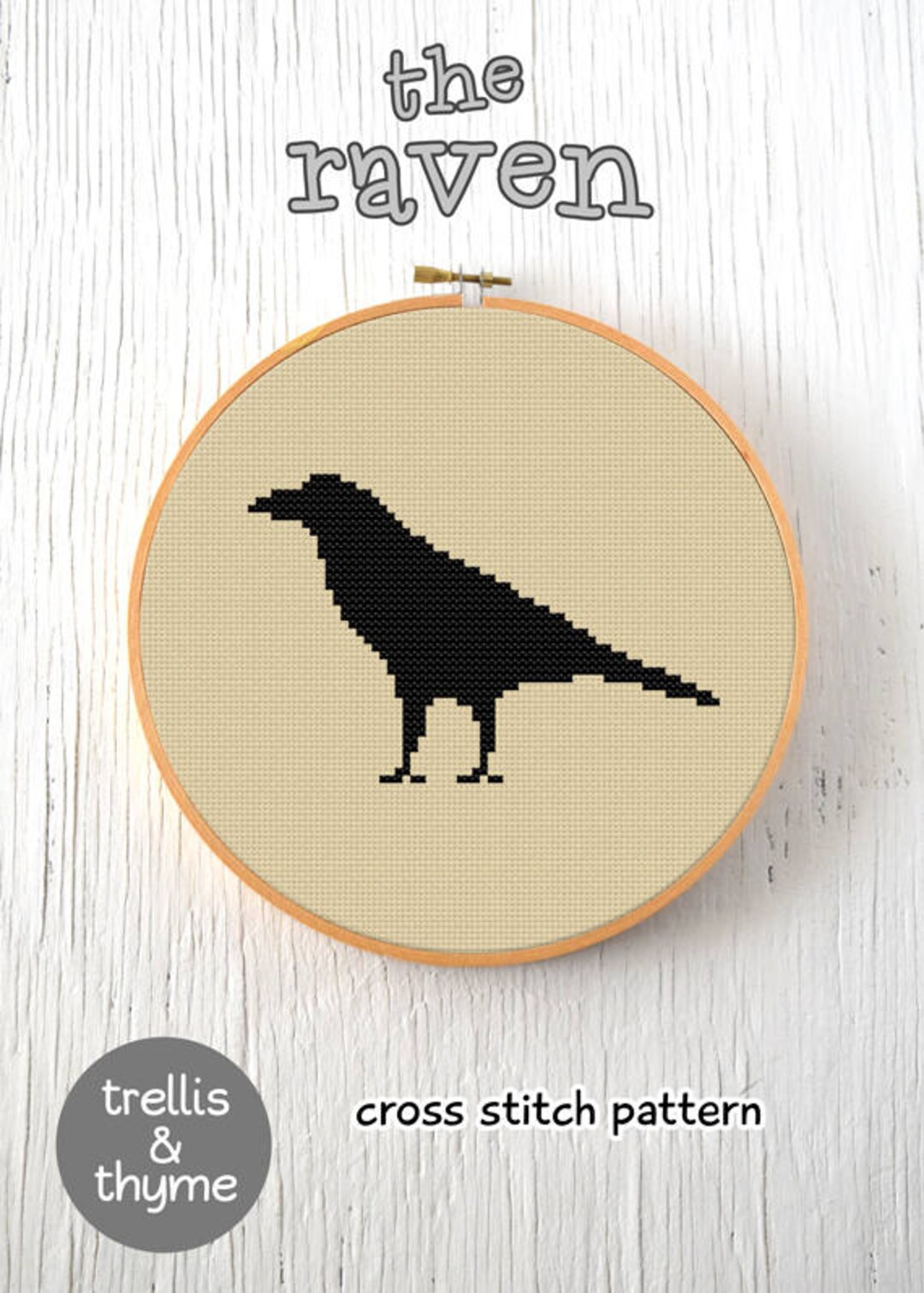 PDF Pattern - the Raven Cross Stitch Pattern, Halloween Raven Cross ...