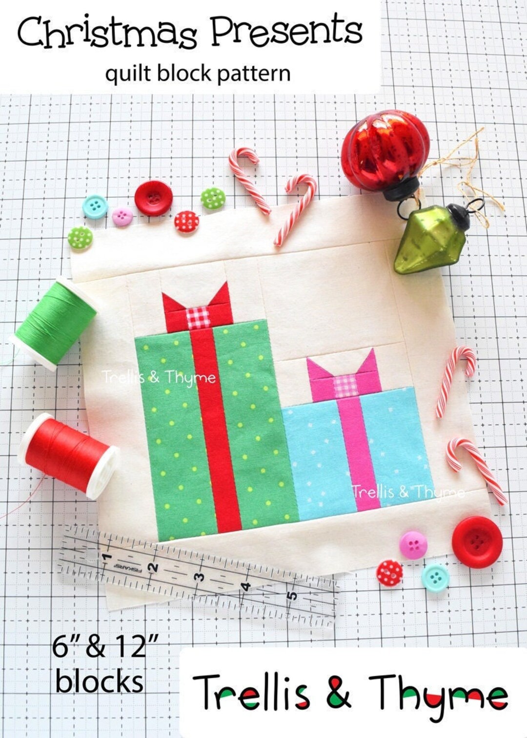PDF Pattern Christmas Presents Quilt Block Pattern - Etsy