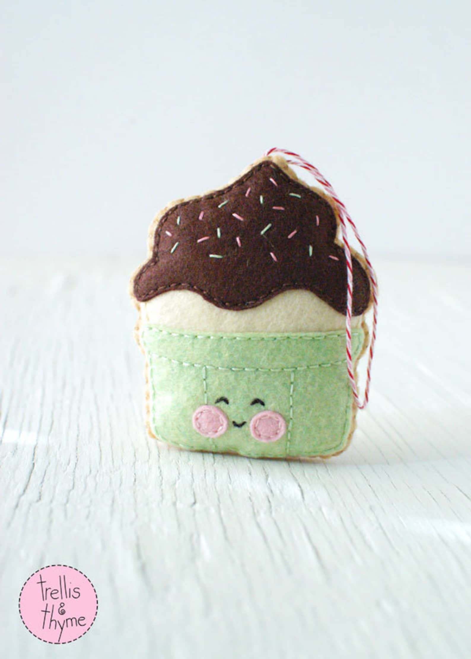PDF Pattern - Hot Fudge Sundae, Kawaii Ornament Pattern, Felt Softie ...