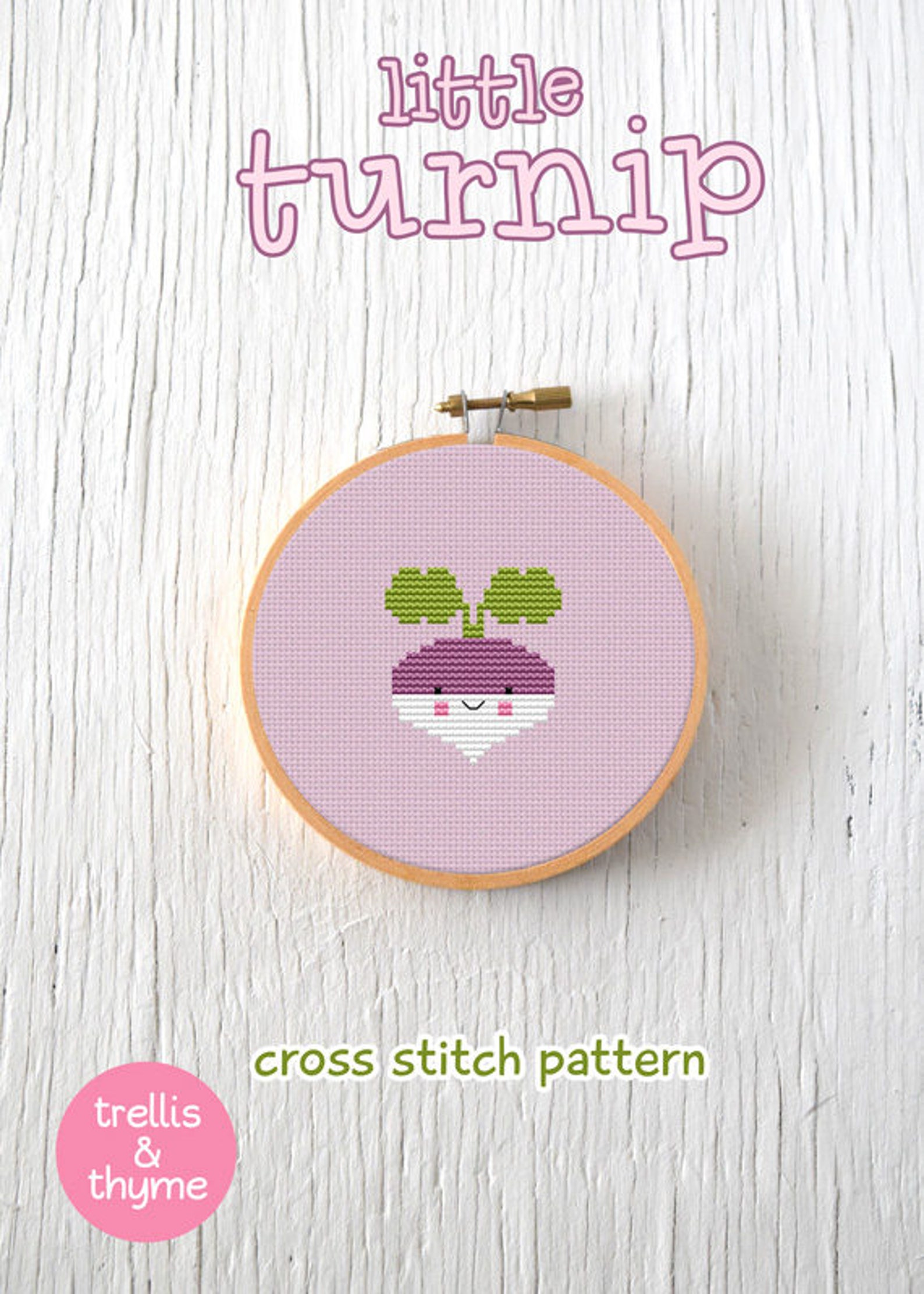 PDF Pattern - Little Turnip Cross Stitch Pattern, Kawaii Turnip Cross ...