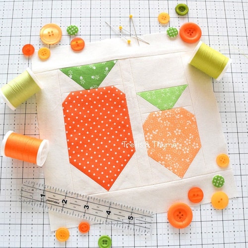 PDF Pattern Garden Carrots Quilt Block Pattern Spring - Etsy