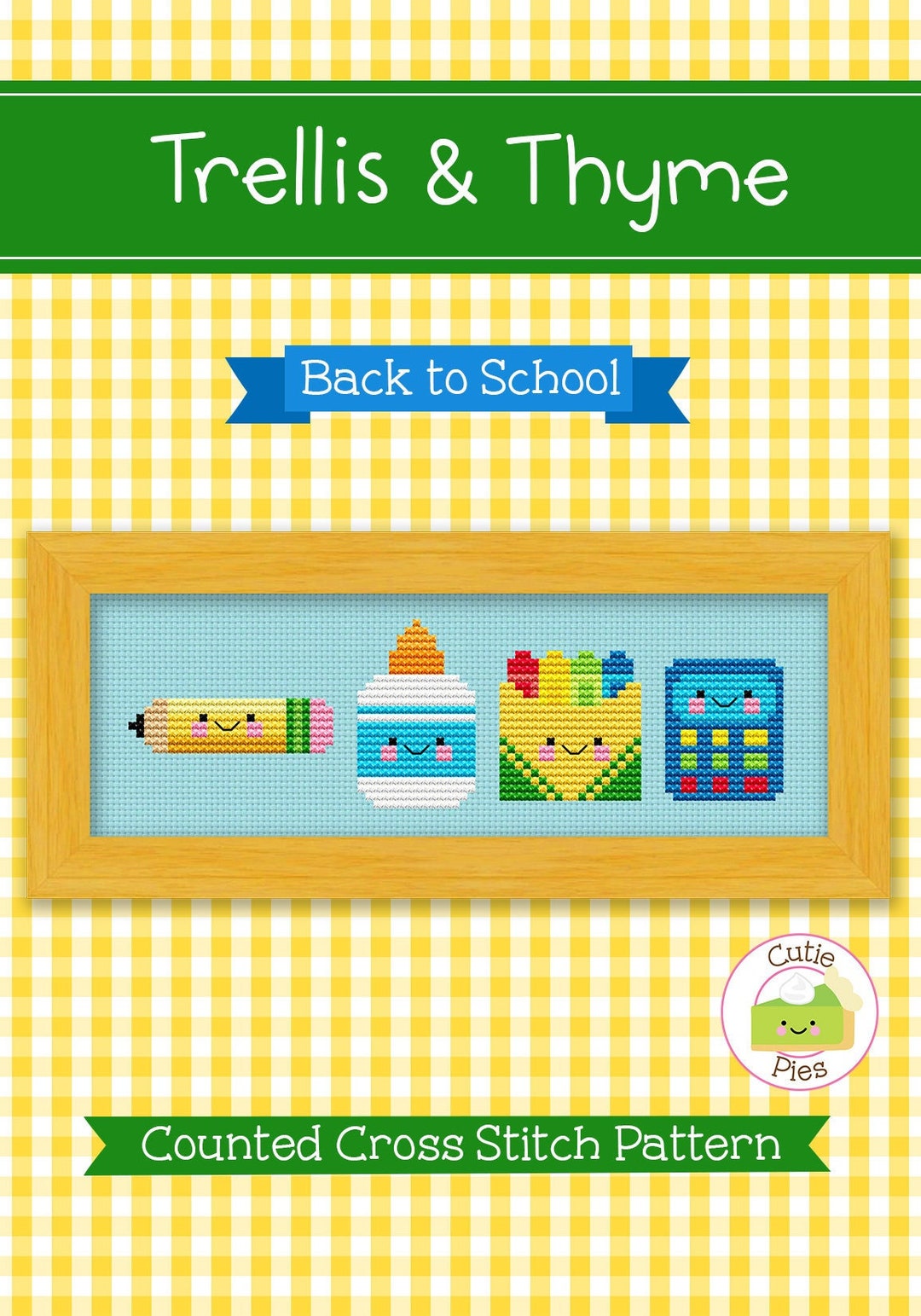 Patron PDF - Retour à l'école Kawaii Cross Stitch Pattern, Kawaii ...