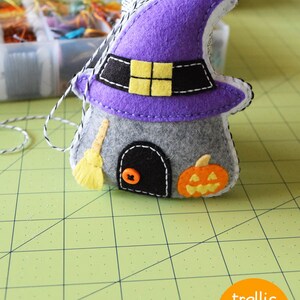 PDF Pattern - Spooky Cottage Ornament Pattern, Halloween Felt Ornament ...