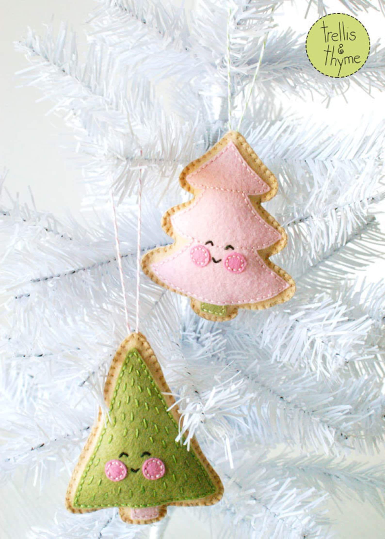 PDF Pattern - Merry Little Trees Sewing Pattern, Christmas Ornament ...