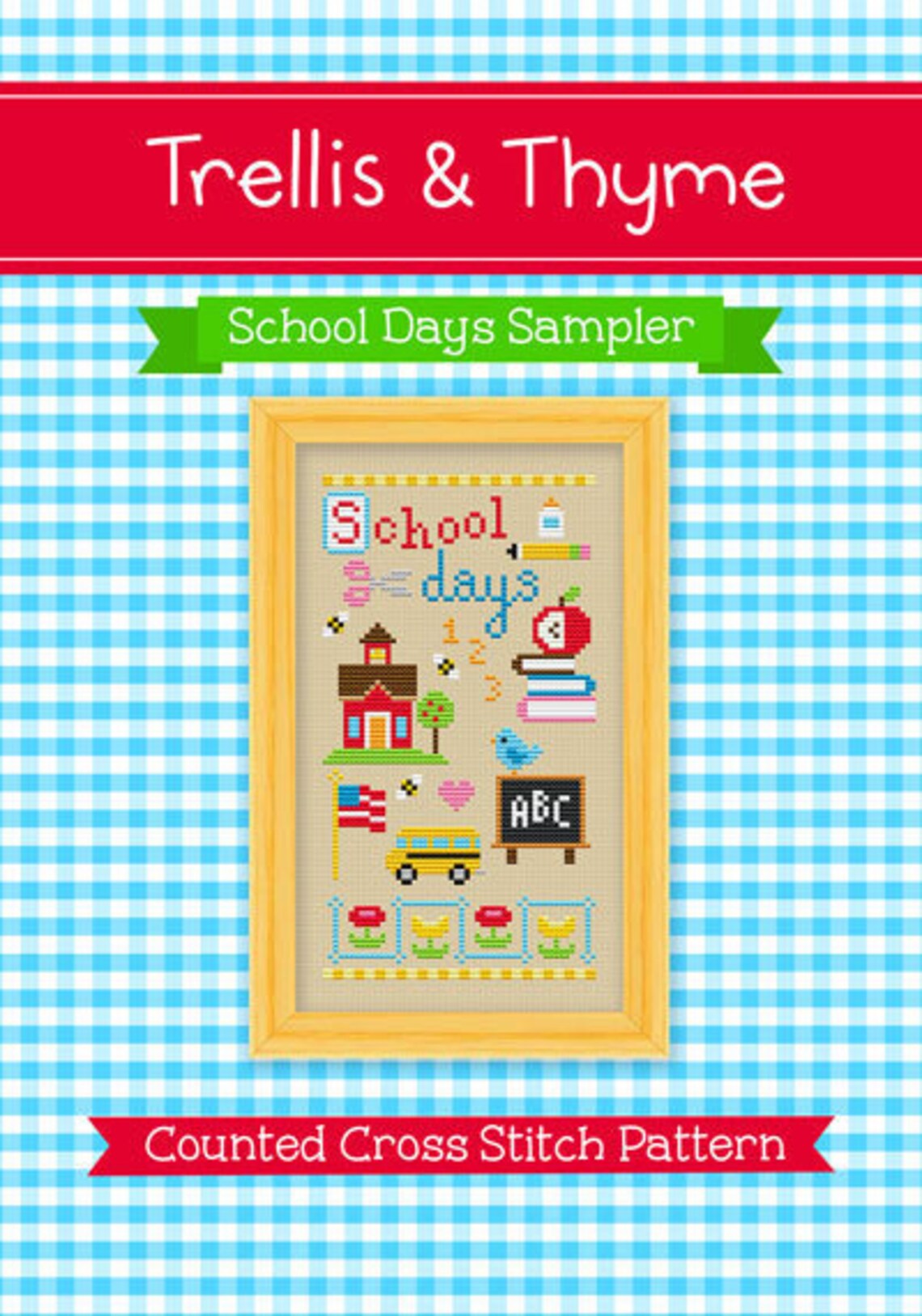 PDF Pattern - School Days Cross Stitch Pattern, School Days Sampler ...