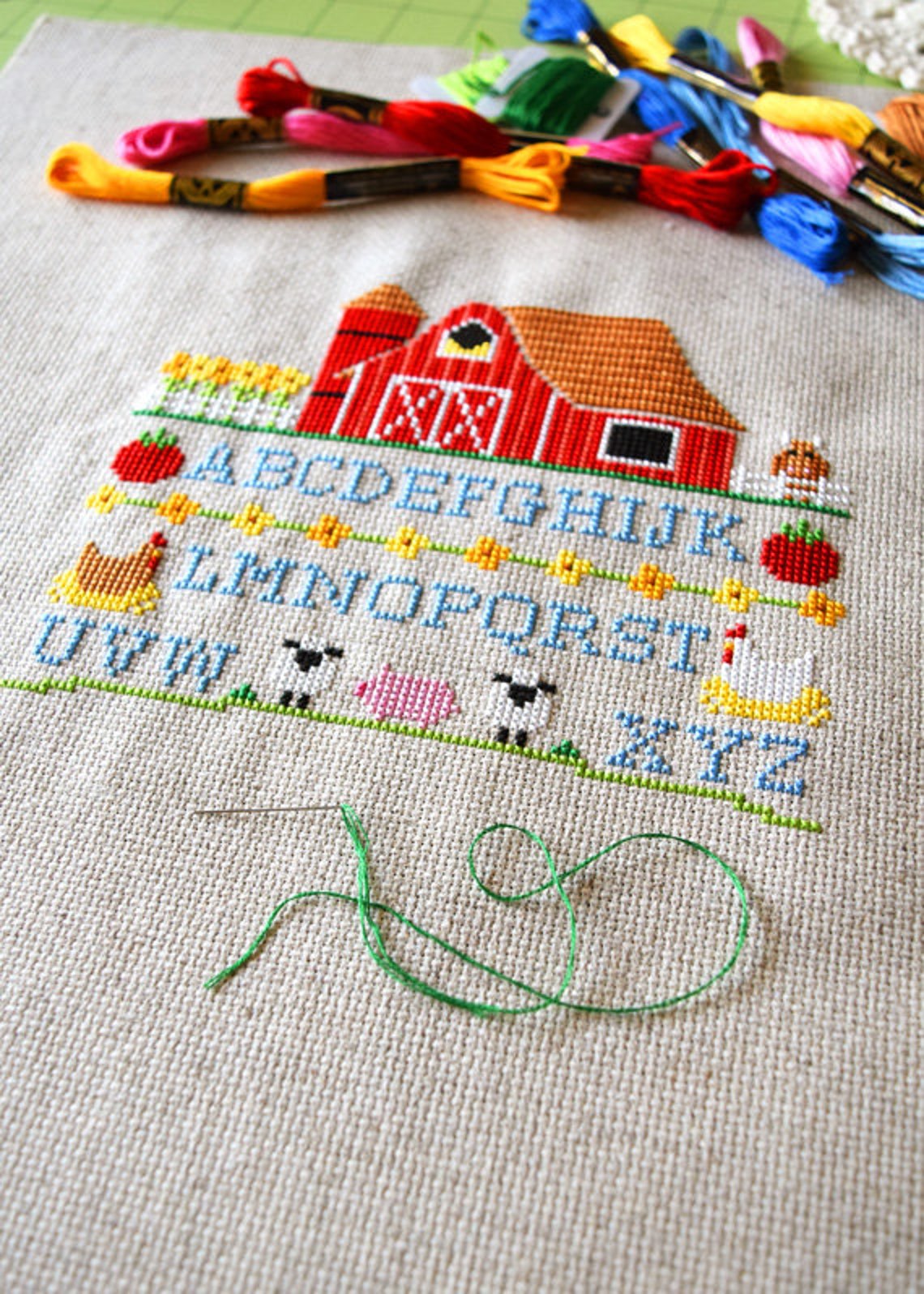 PDF Pattern Life on the Farm Cross Stitch Pattern ABC - Etsy