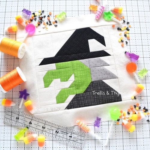 PDF Pattern Witch's Broom Quilt Block Pattern Halloween - Etsy