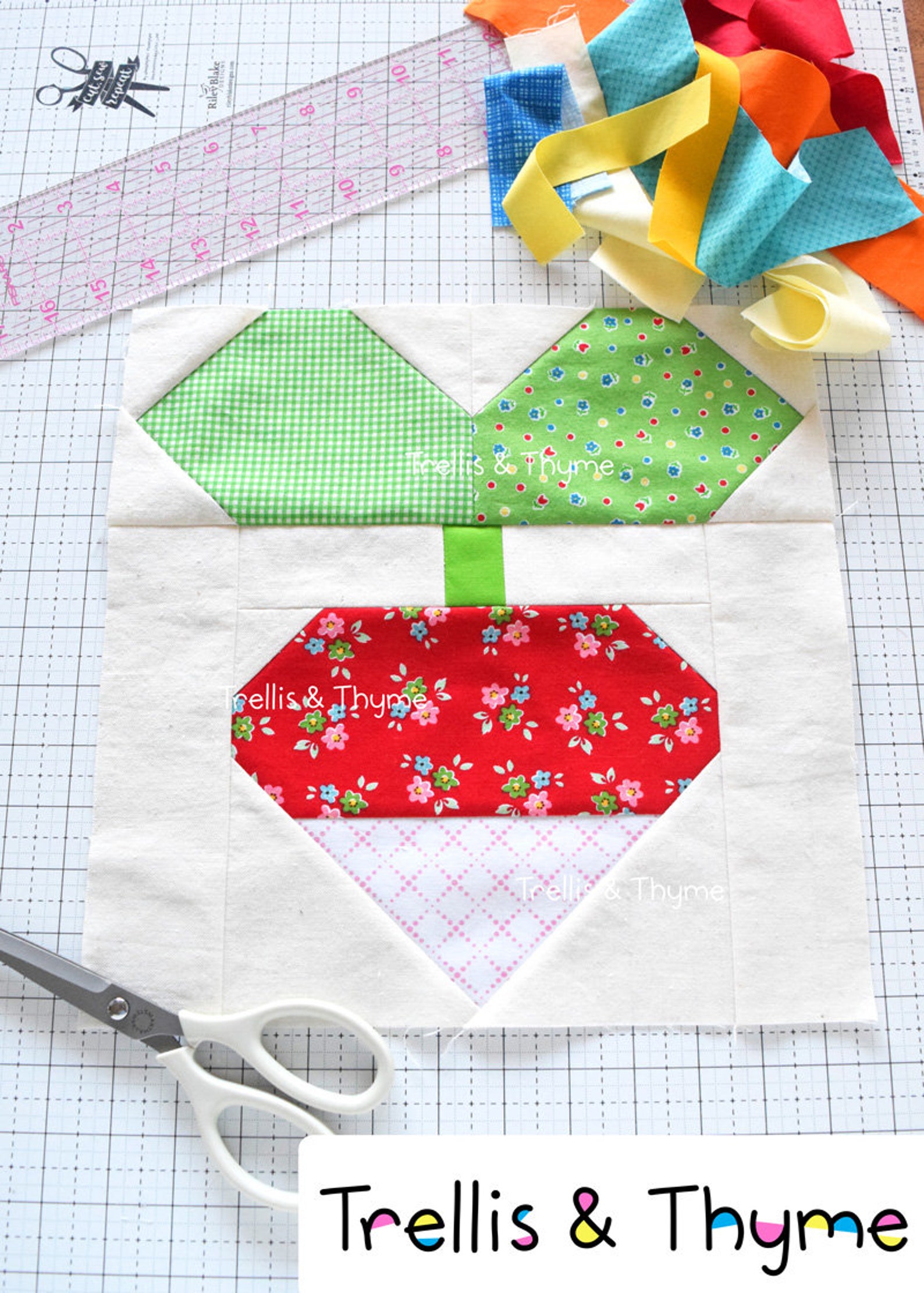 PDF Pattern Garden Radish Quilt Block Pattern Traditional | Etsy