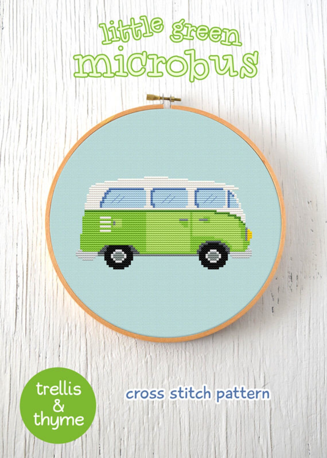 PDF Pattern Little Green Microbus Cross Stitch Pattern VW | Etsy