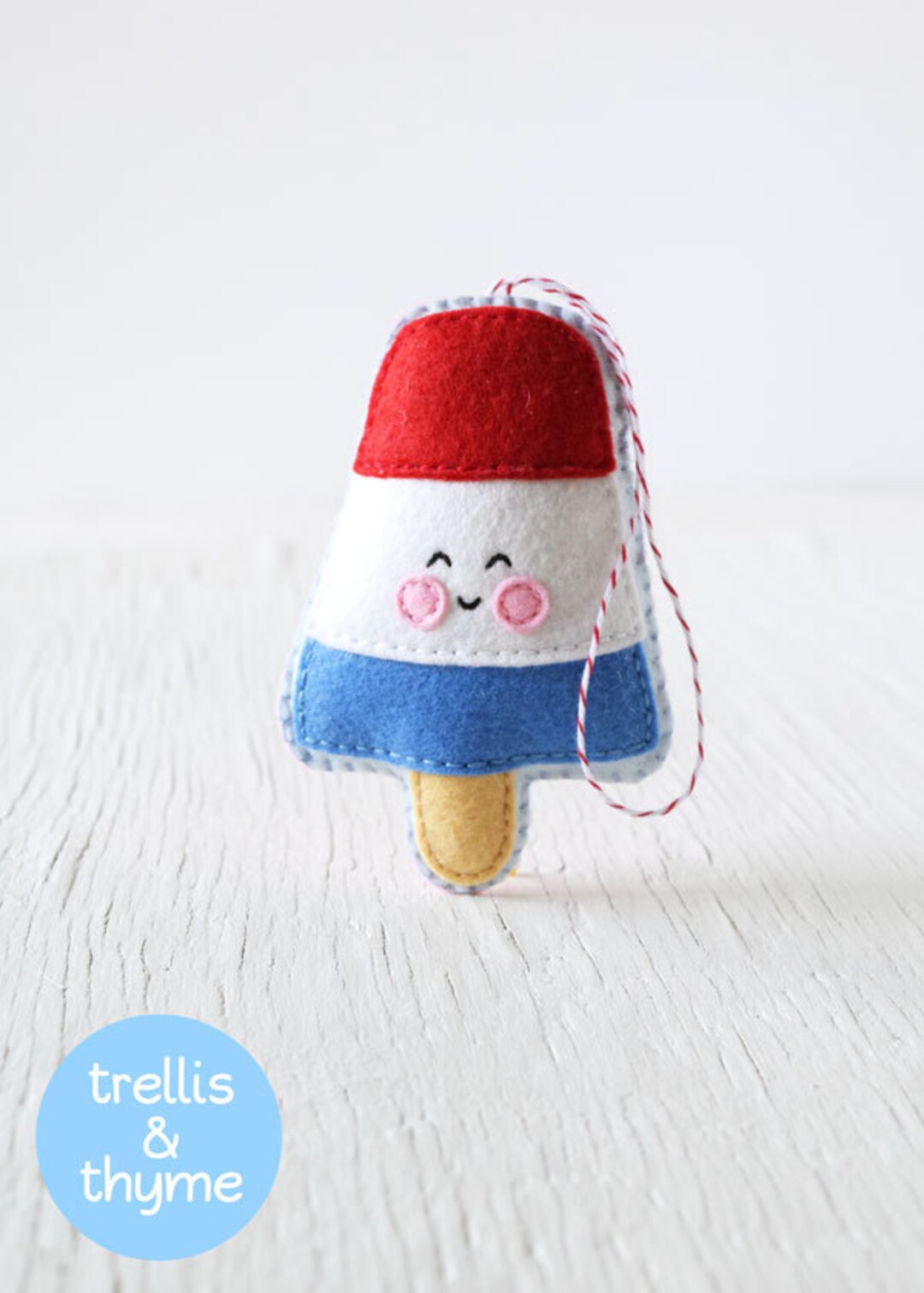 PDF Pattern - Rocket Pop Pattern, Kawaii Felt Ice Cream Ornament ...