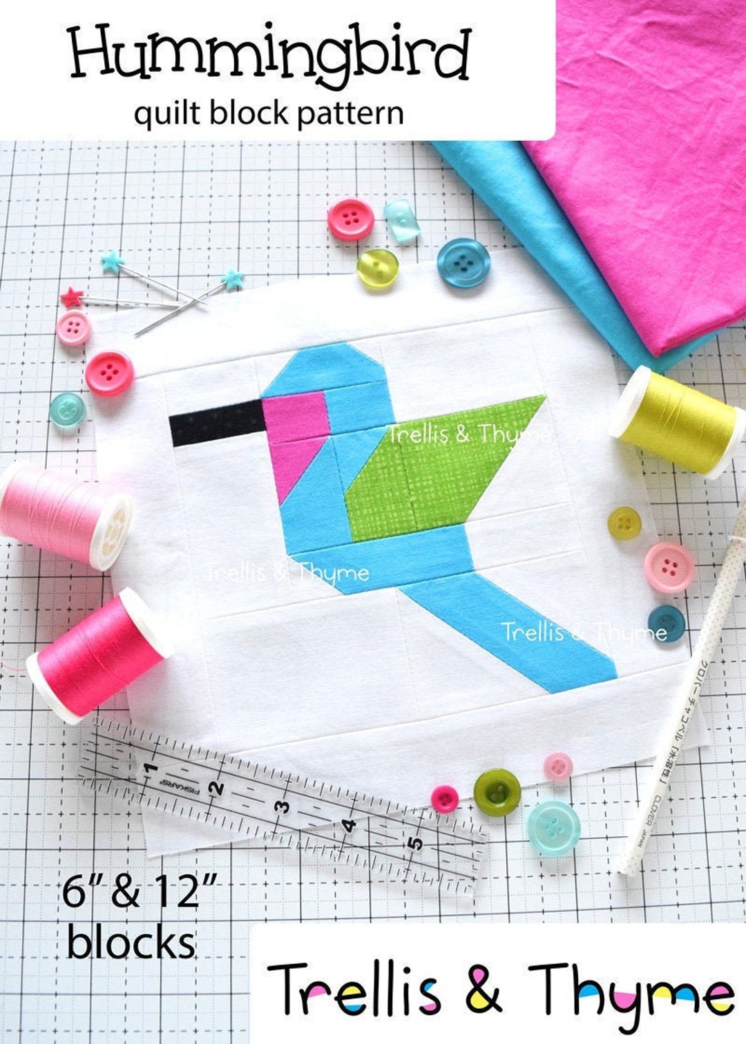 PDF Pattern Hummingbird Quilt Block Pattern Bird Quilt - Etsy