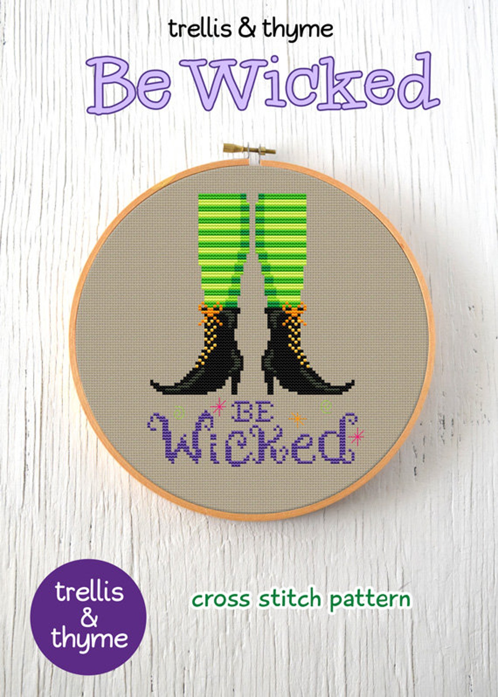 PDF Pattern Be Wicked Cross Stitch Pattern Halloween Cross - Etsy