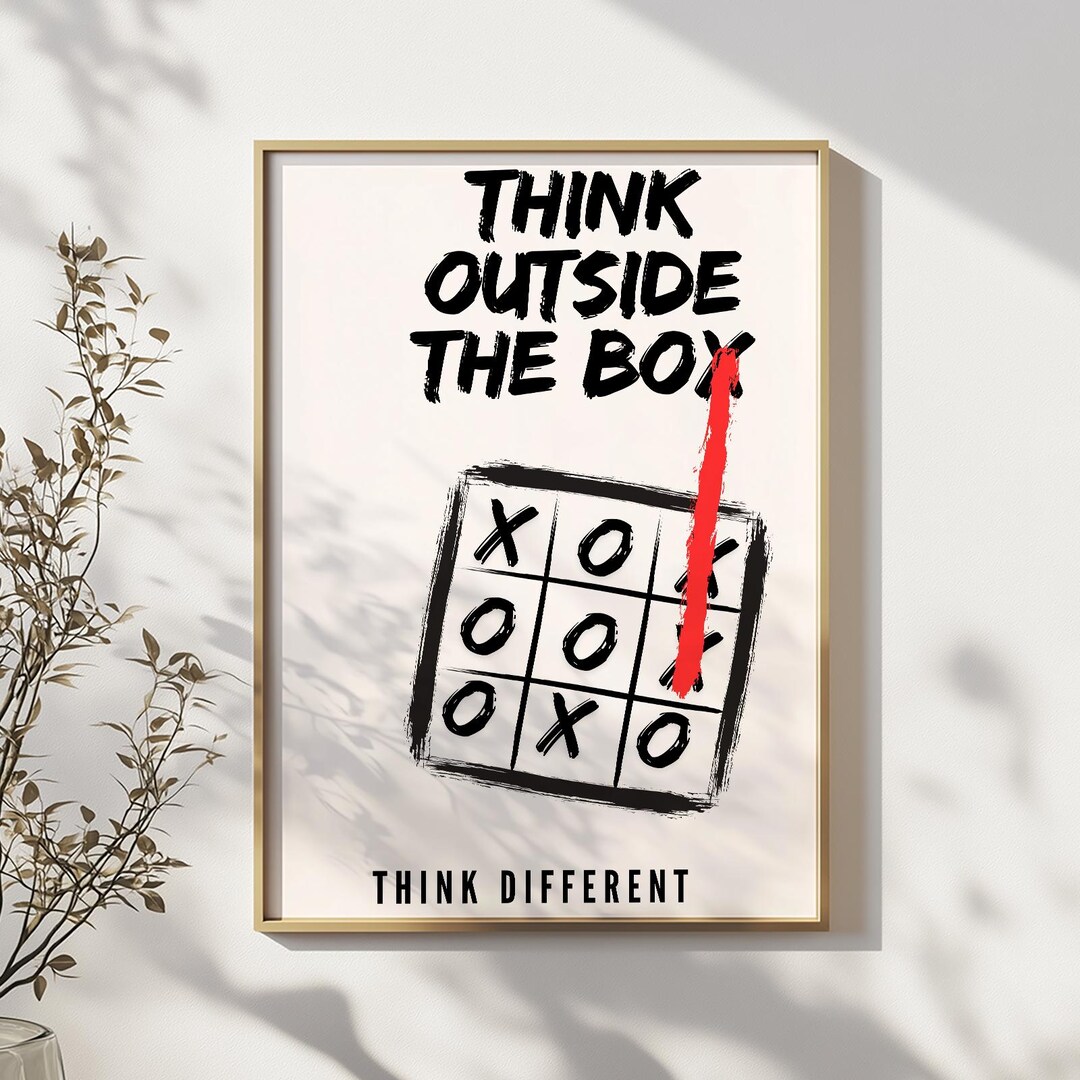 Think Outside the Box Wall Art, Creative Mindset Print, Inspirational ...