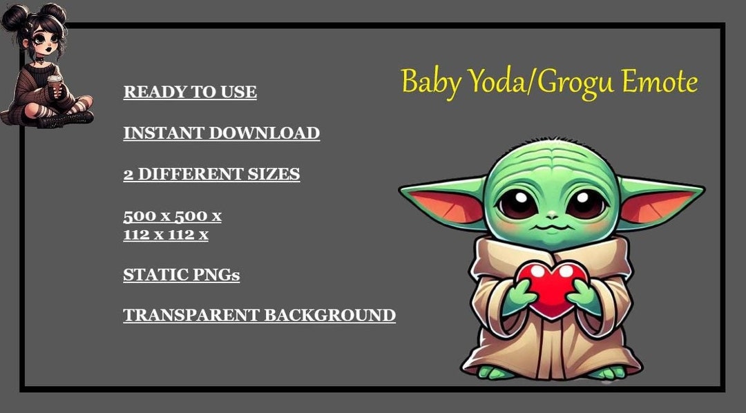 Baby Yoda Twitch Emote Heart Baby Grogu Twitch Emote Heart - Etsy