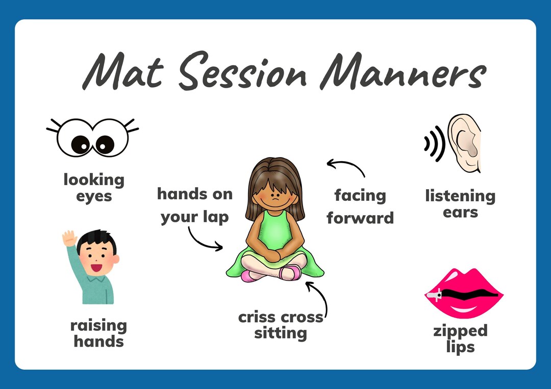 Mat Session Manners Poster – Classroom Etiquette Guide for Children - Etsy