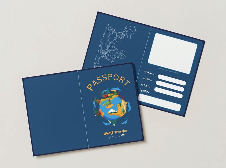 Printable Kids Travel Passport Making Activity Kit | 15 Pages | Stamps ...