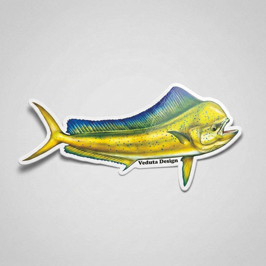 Mahi Mahi Fishing Sticker: Waterproof Vinyl Decal for Saltwater Anglers ...