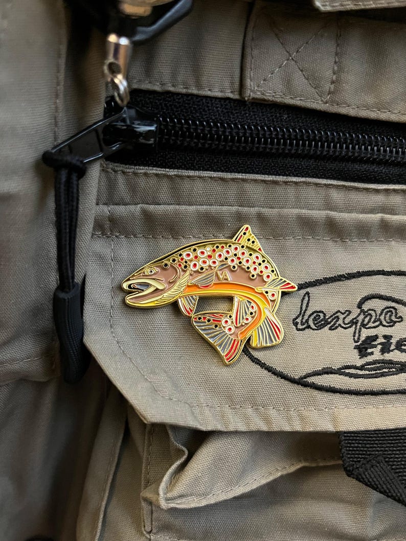 Unique Brown Trout Metal Enamel Pin Great Fishing Gift for Trout ...