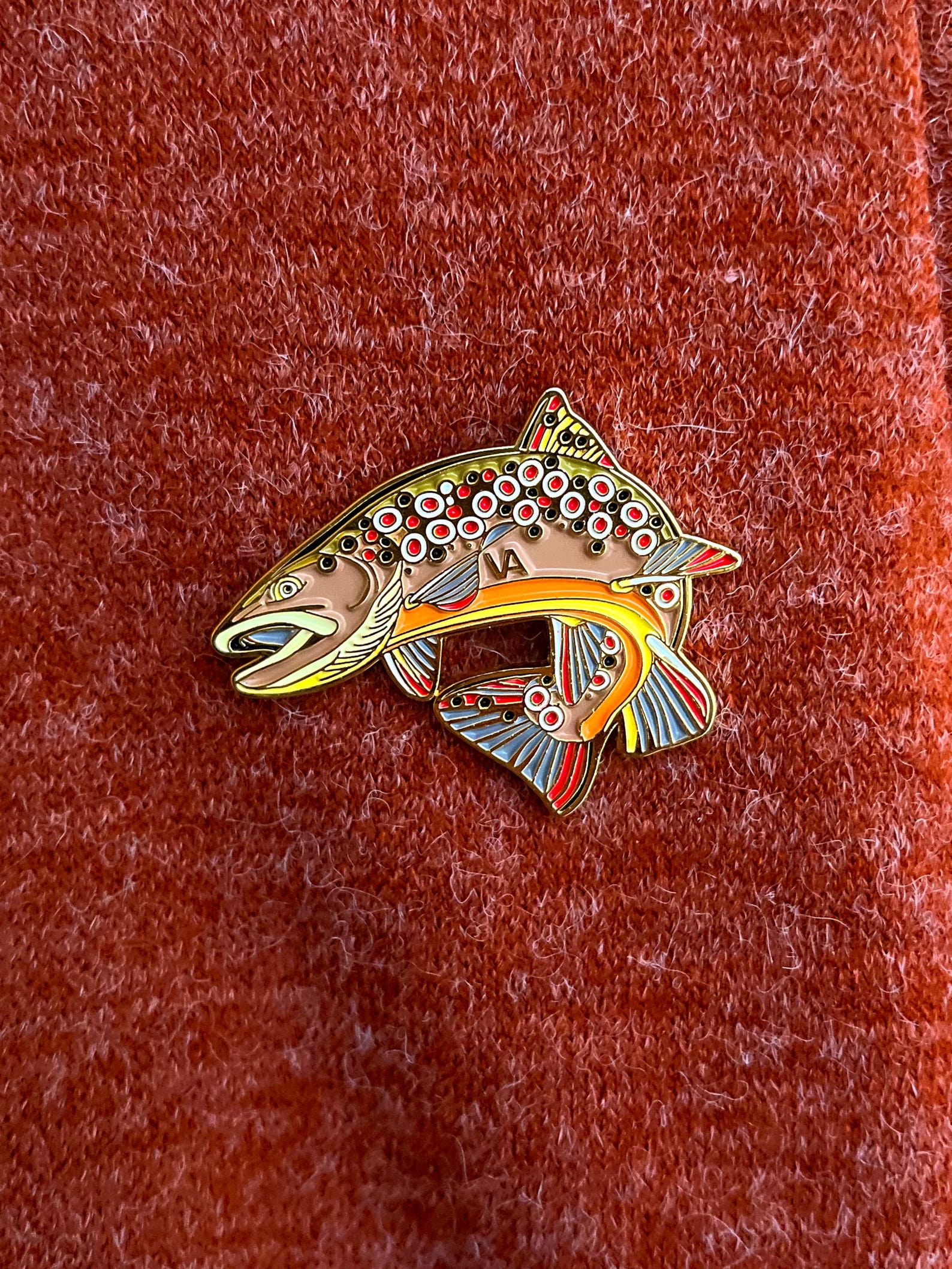 Unique Brown Trout Metal Enamel Pin Great Fishing Gift for Trout ...