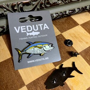 Unique Gift for Dad: Bluefin Tuna Fish Enamel Pin - Perfect for Fishing ...