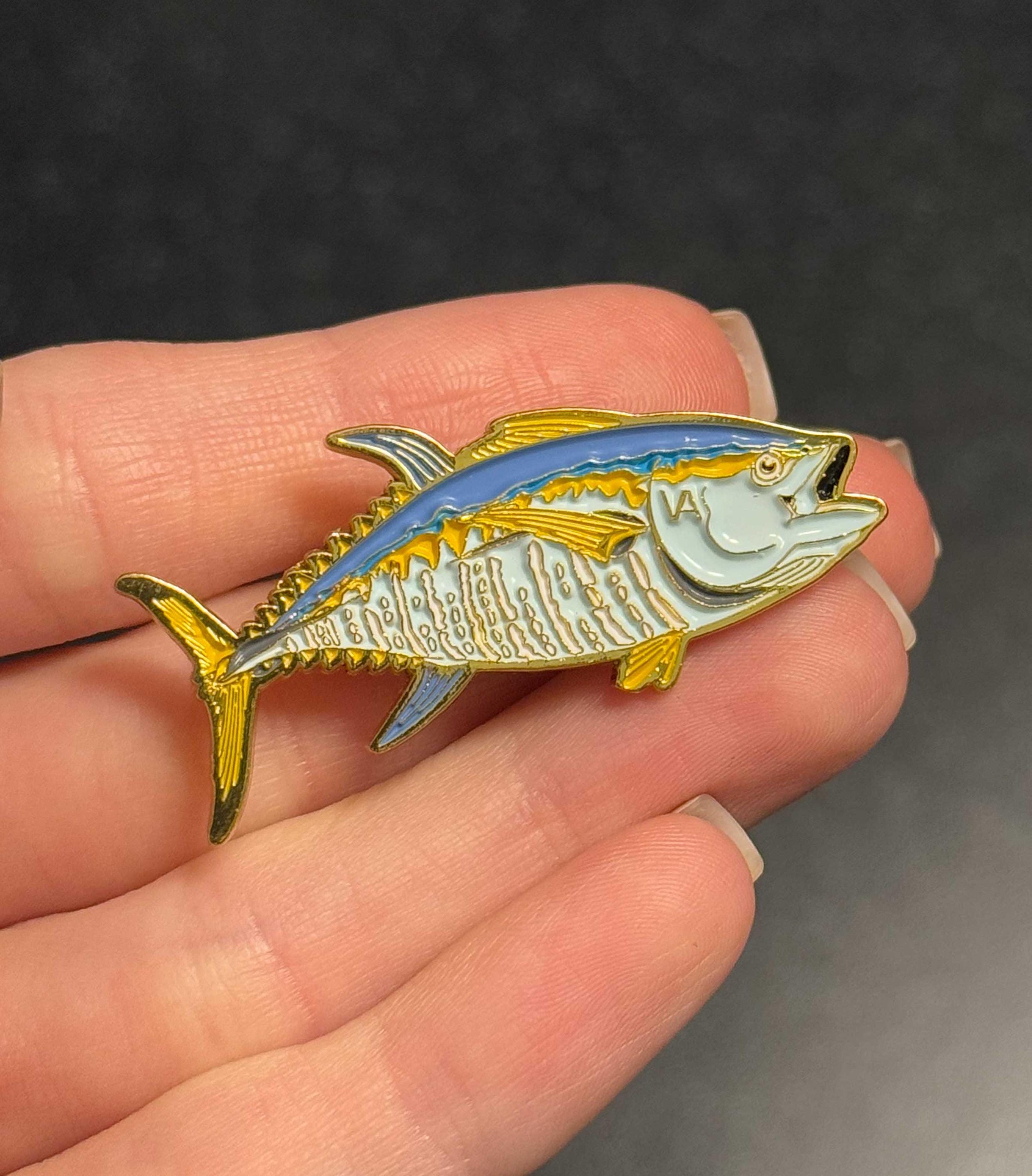 Bluefin Tuna Fish Pin - Unique Fishing Gift for Saltwater Fishing ...