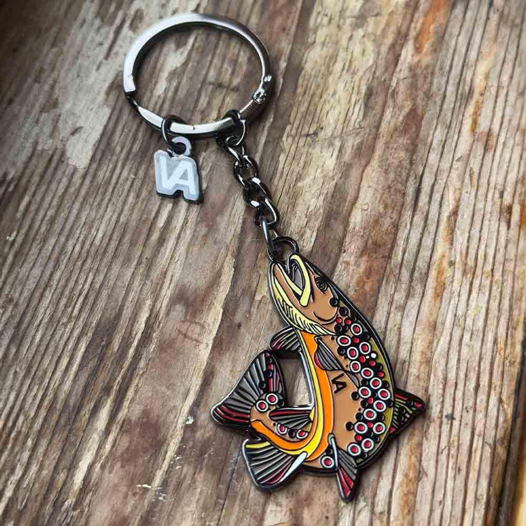 Brown Trout Keychain. Unique Fishing Gift Ideas. Fly Fishing Key Ring ...