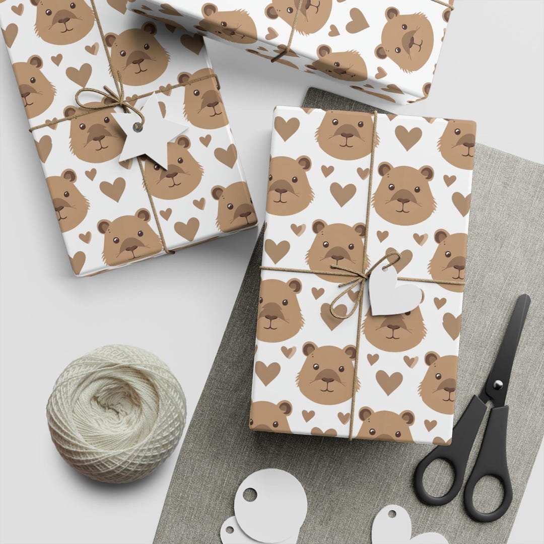 Capybara Wrapping Paper Sheets Cute Animal Gift Wrap for Birthdays ...