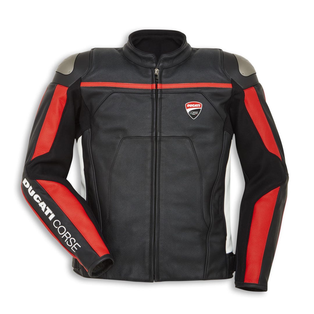 New Ducati Corse C5 Motorcycle Leather Racing Jacket CE Approved ...