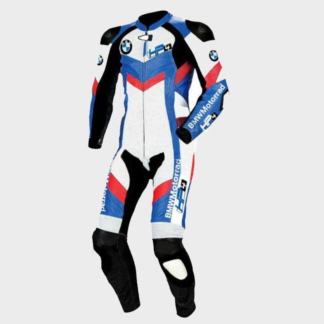 BMW Stealth Blue Motorcycle Racing Suit: CE Approved Cowhide Leather - Etsy