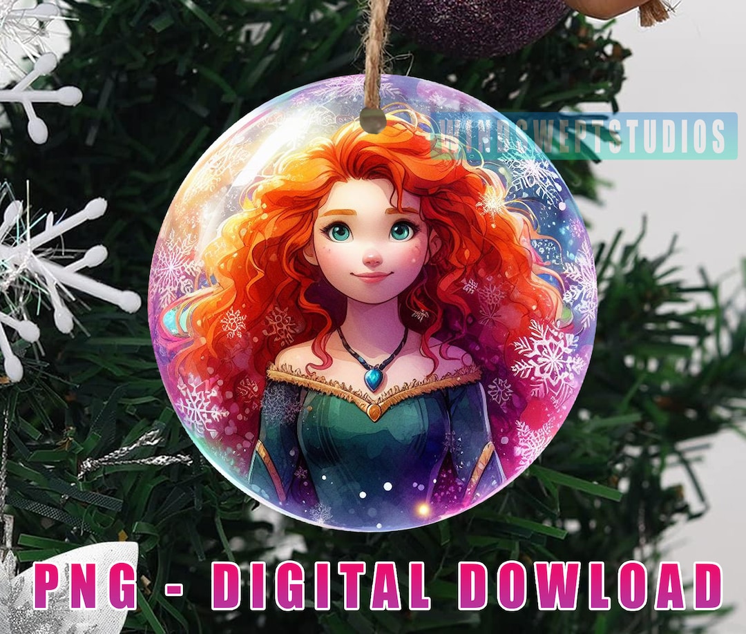 3D Princess Christmas Ornament PNG Christmas Cartoon Round - Etsy