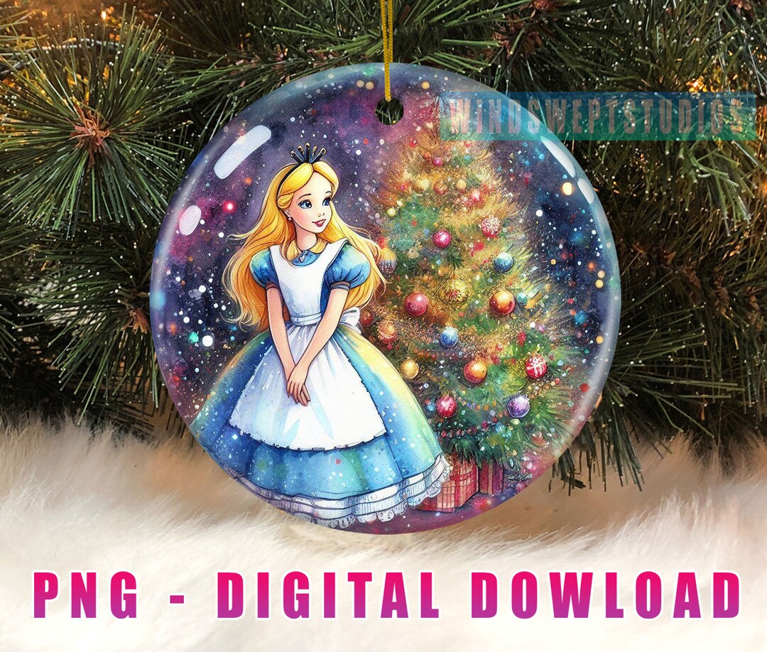 3D Princess Christmas Ornament PNG Christmas Cartoon Round - Etsy