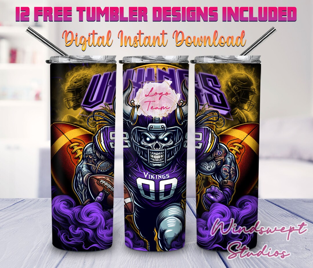 American Football 20oz Skinny Tumbler Sublimation Designs, Football for ...