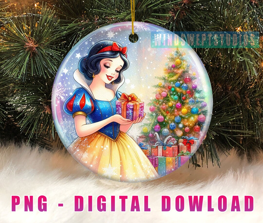 3D Princess Christmas Ornament PNG Christmas Cartoon Round - Etsy