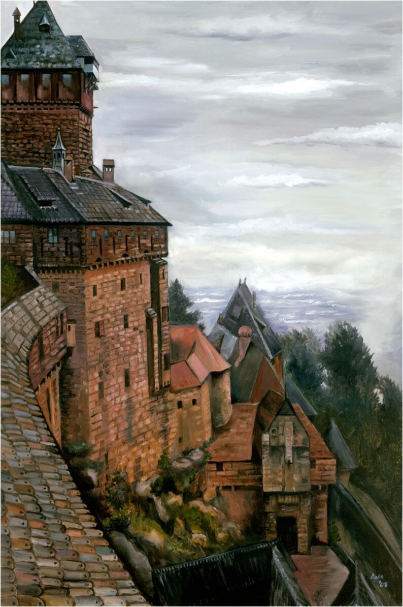 French Castle Oil Painting 12x18in Giclee Print of Castle Painting - Etsy